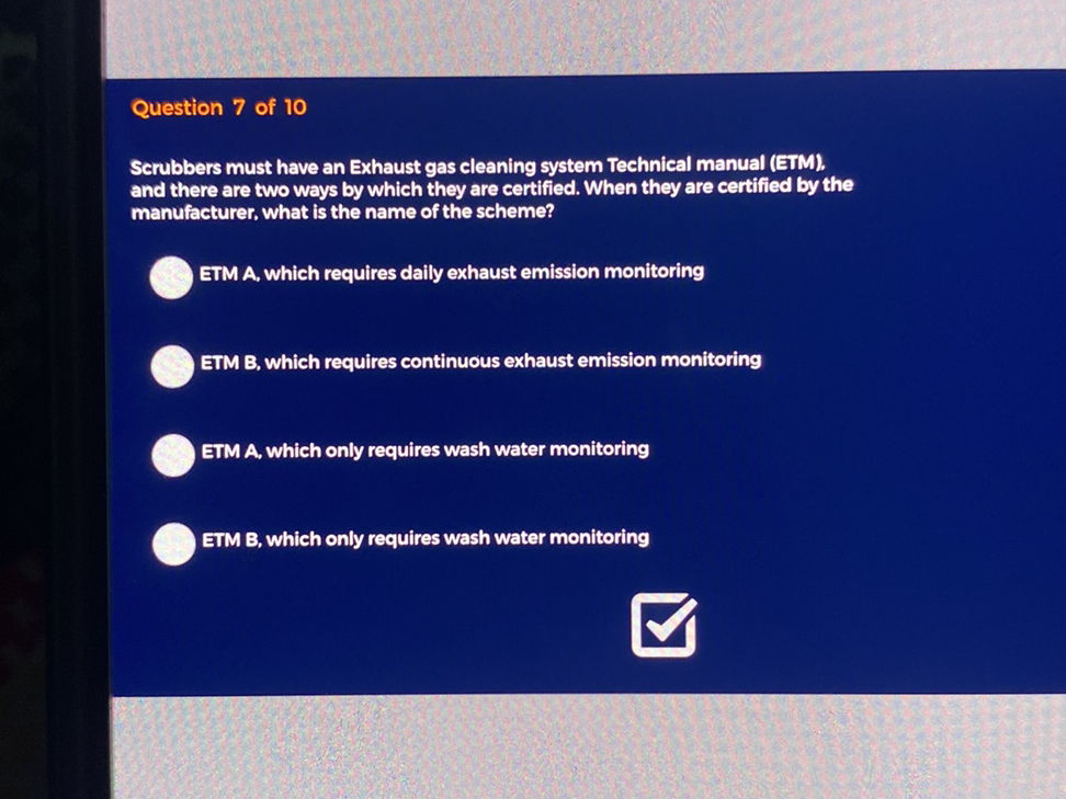 Question 7 of 10 Scrubbers must have an | StudyX