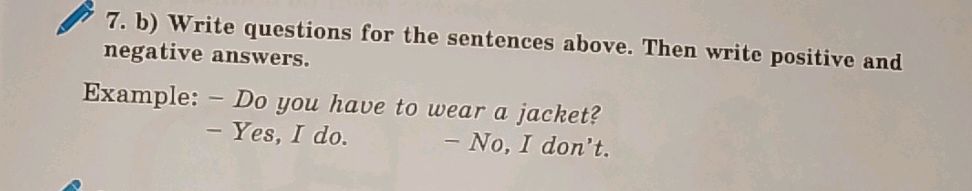 7. b) Write questions for the sentences | StudyX