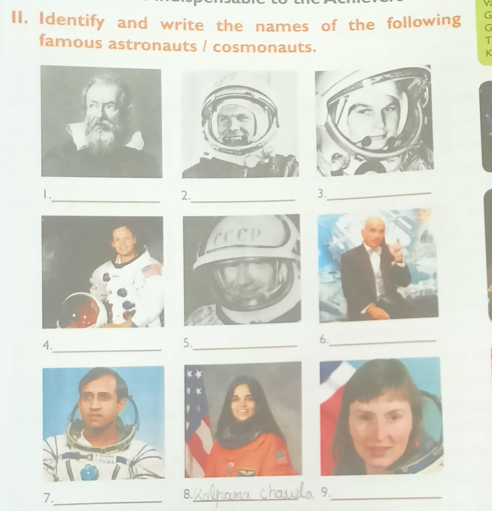 II. Identify and write the names of the | StudyX