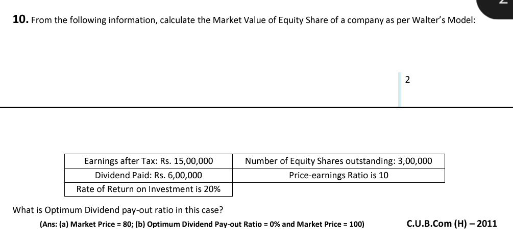 10. From the following information, | StudyX