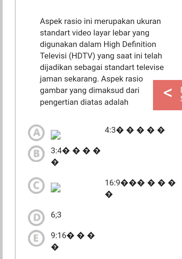 Aspek rasio ini merupakan ukuran standart | StudyX