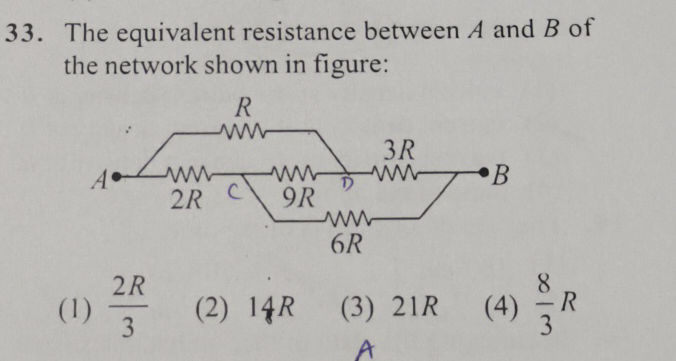 33. The equivalent resistance between A and | StudyX