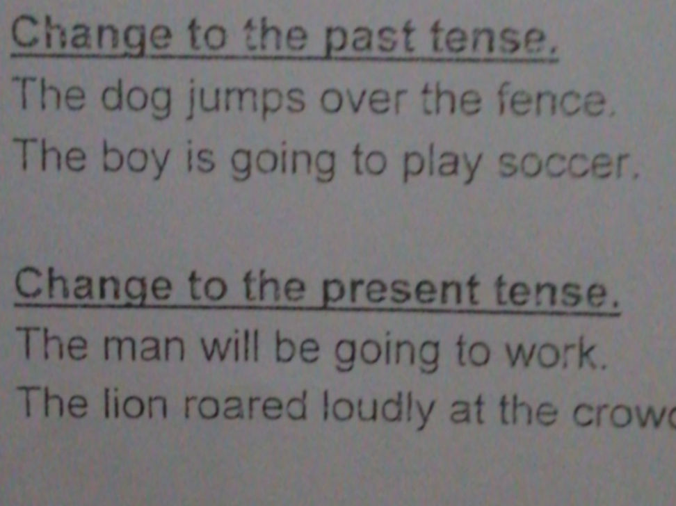 Change to the past tense. The dog jumps | StudyX
