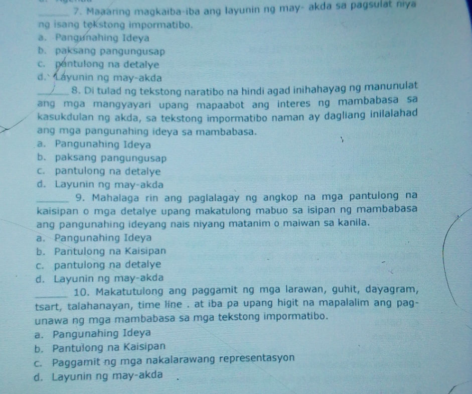 7. Maaaring magkaiba-iba ang layunin ng | StudyX