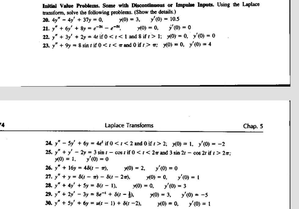 Solve the following initial value problems | StudyX