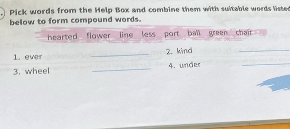 Pick words from the Help Box and combine | StudyX