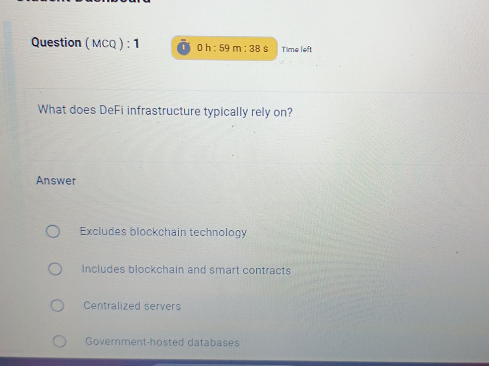 What does DeFi infrastructure typically rely | StudyX