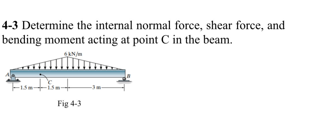 4-3 Determine the internal normal force, | StudyX