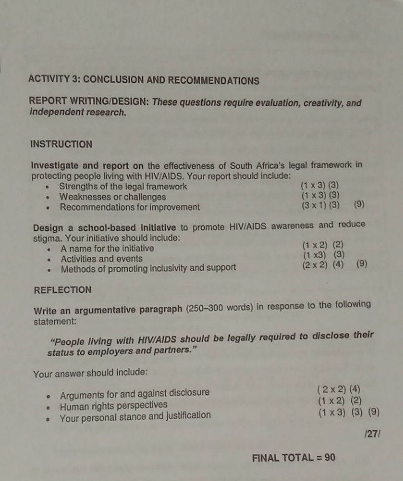 ACTIVITY 3: CONCLUSION AND RECOMMENDATIONS | StudyX