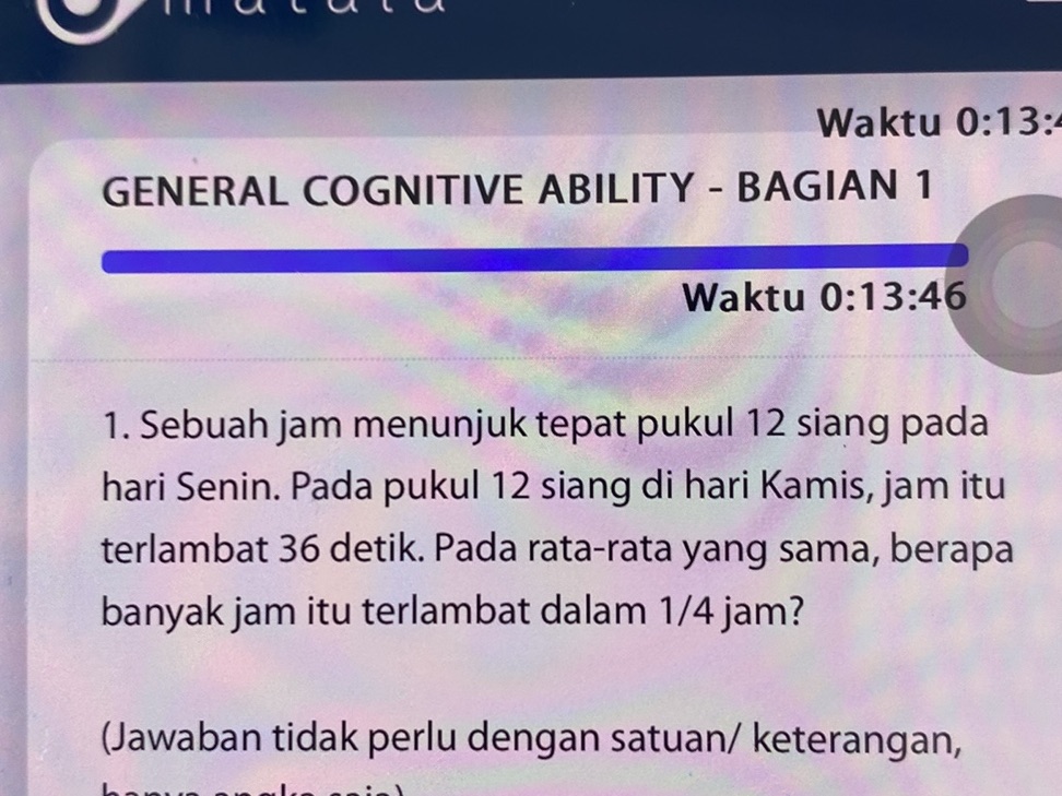 1. Sebuah jam menunjuk tepat pukul 12 siang | StudyX
