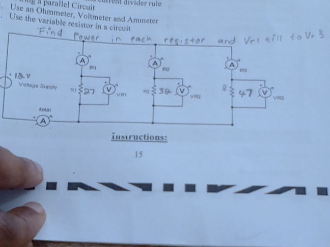 Find Power in each resistor and Vr1 till to | StudyX