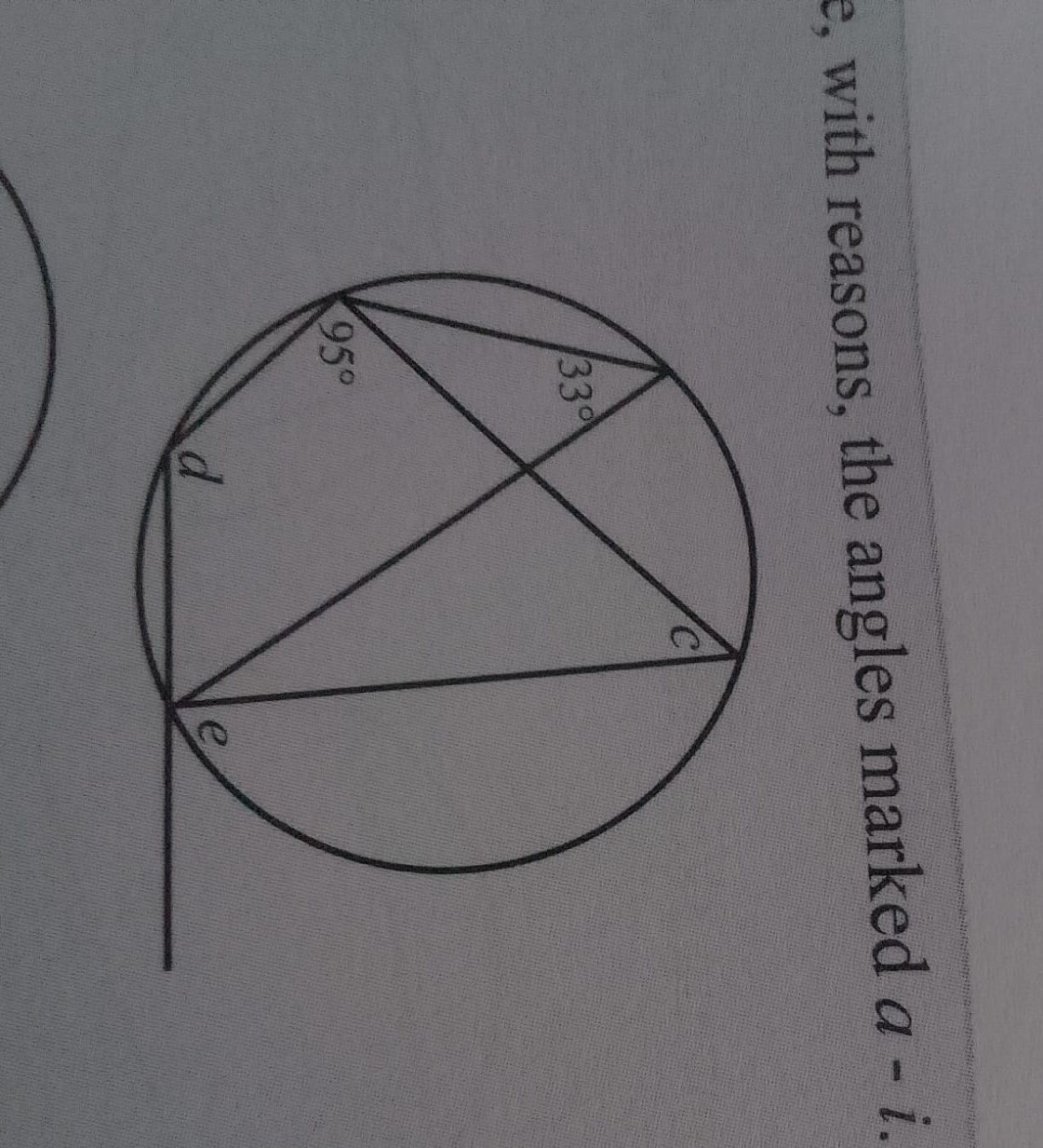 e, with reasons, the angles marked a - i. | StudyX