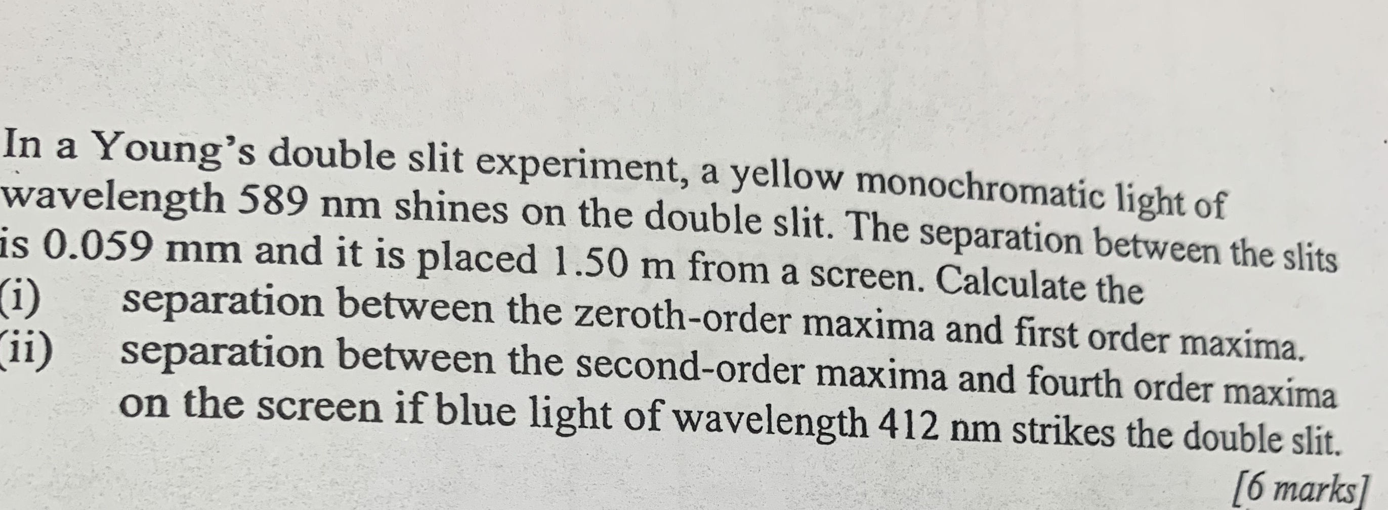 In a Young's double slit experiment, a | StudyX
