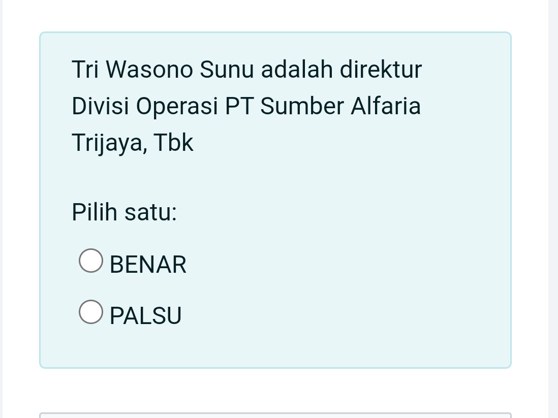 Tri Wasono Sunu adalah direktur Divisi | StudyX