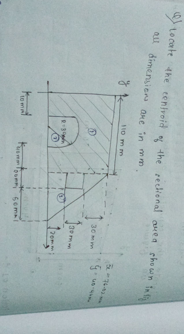 Locate the centroid of the sectional area | StudyX