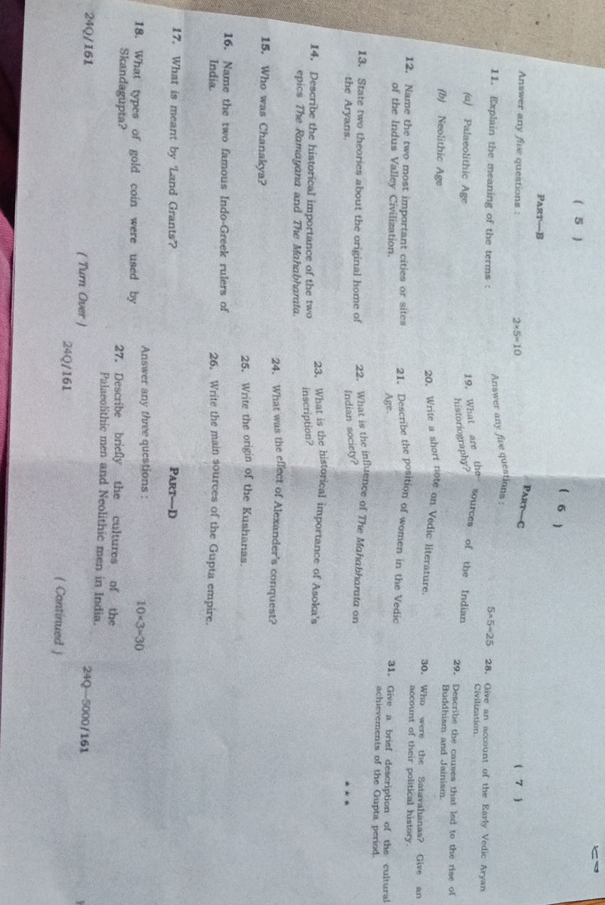 PART-B Answer any five questions: 11. | StudyX
