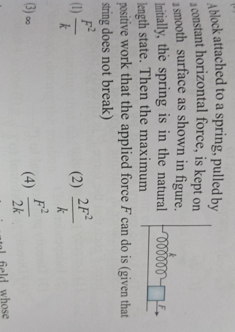 A block attached to a spring, pulled by a | StudyX