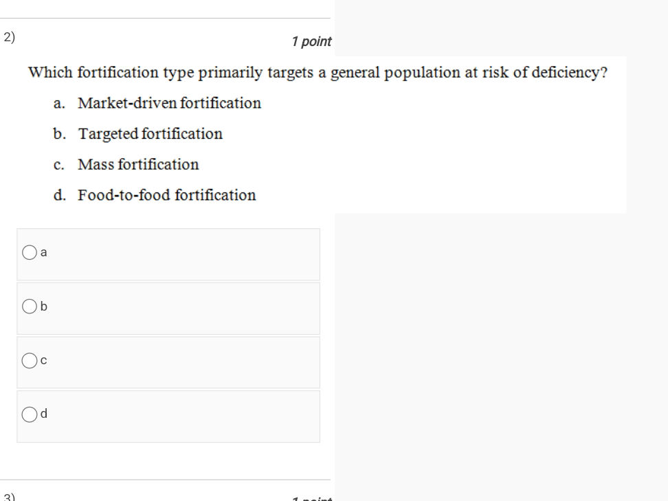 Which fortification type primarily targets a | StudyX