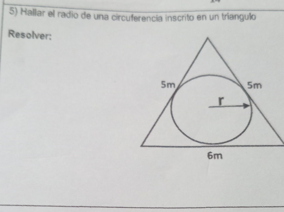5) Hallar el radio de una circuferencia | StudyX