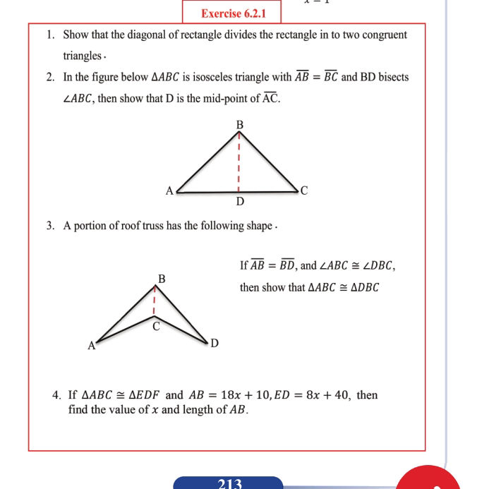 1. Show that the diagonal of rectangle | StudyX