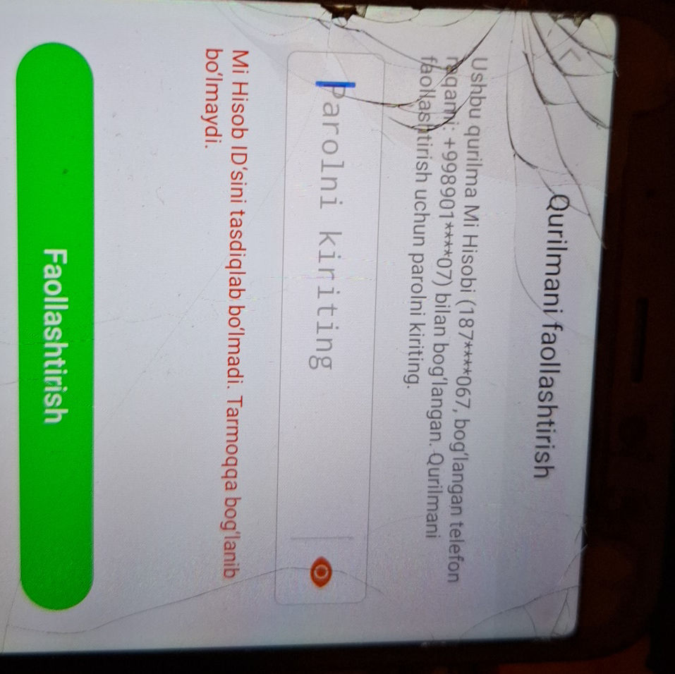 Qurilmani faollashtirish Ushbu qurilma Mi | StudyX