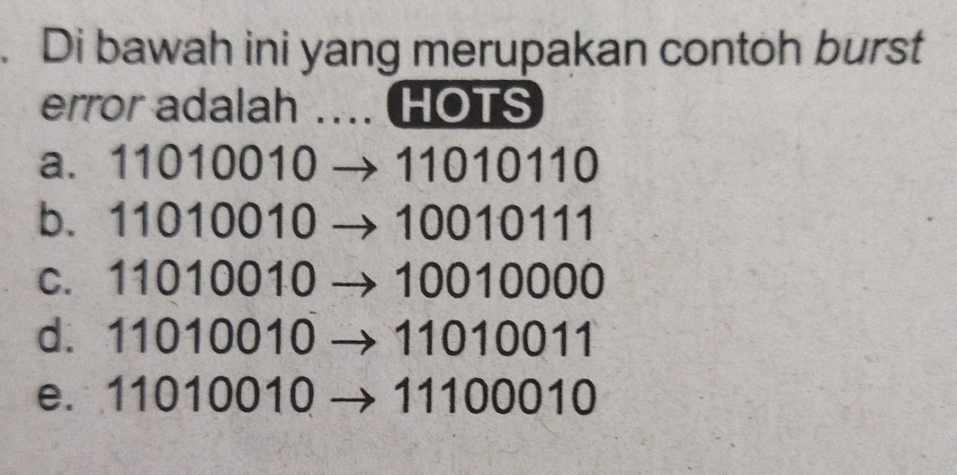 Di bawah ini yang merupakan contoh burst | StudyX