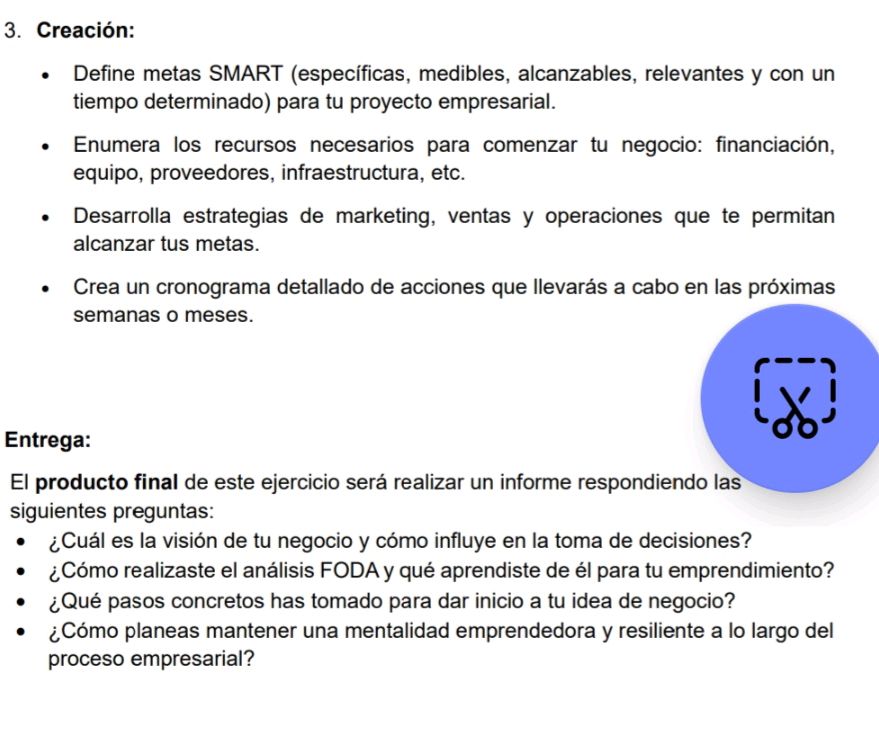 3. Creación: * Define metas SMART | StudyX