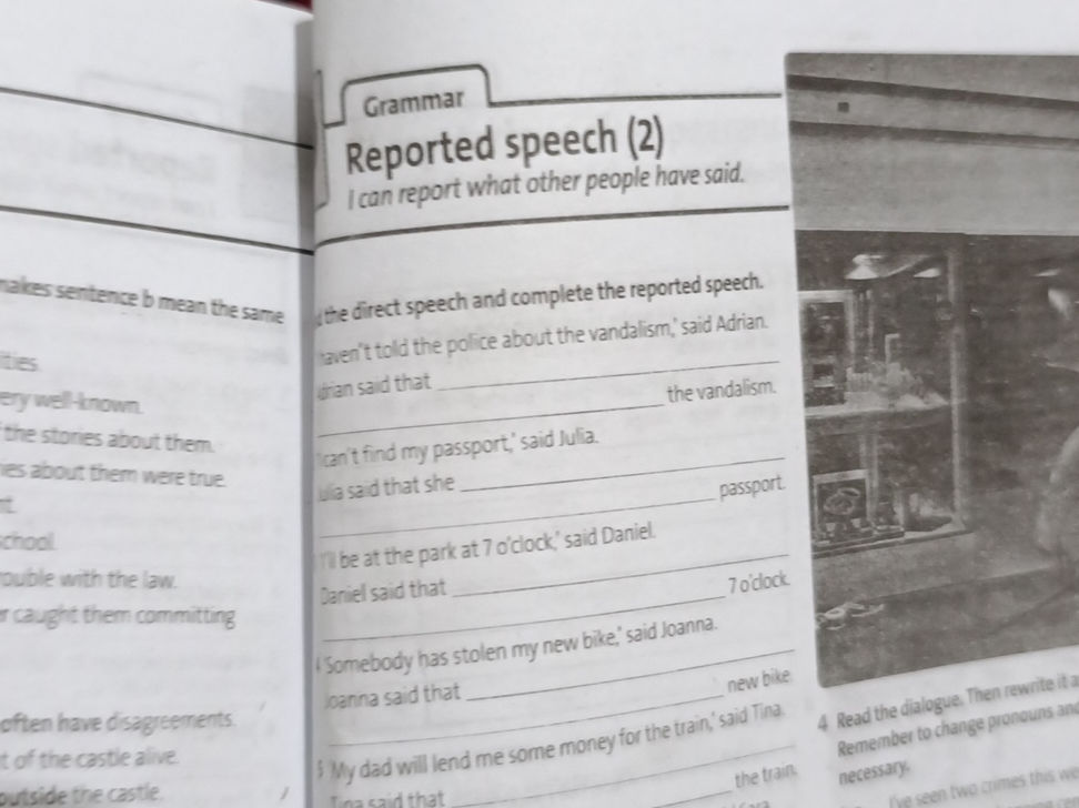 Reported speech (2) I can report what other | StudyX
