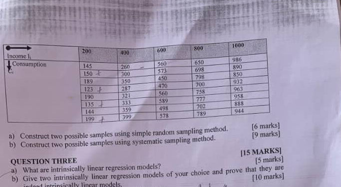 a) Construct two possible samples using | StudyX