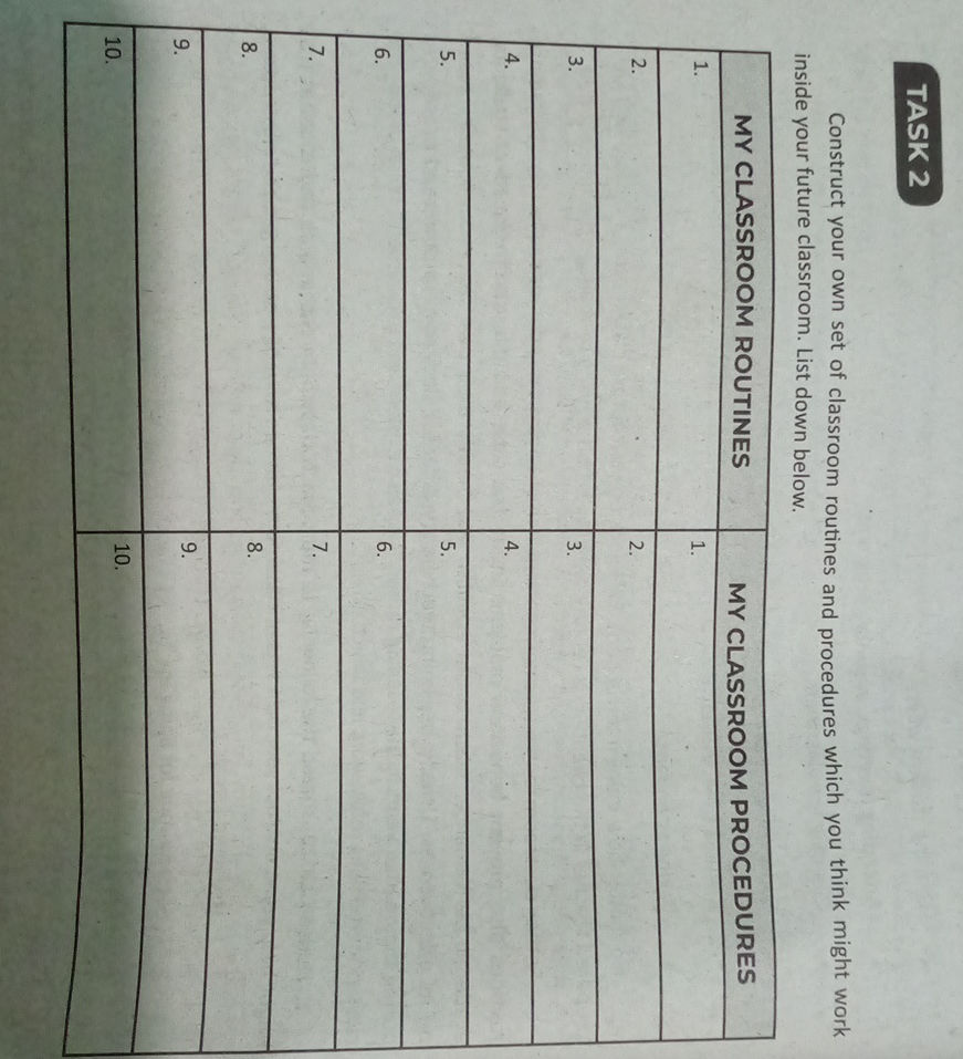 Construct your own set of classroom routines | StudyX