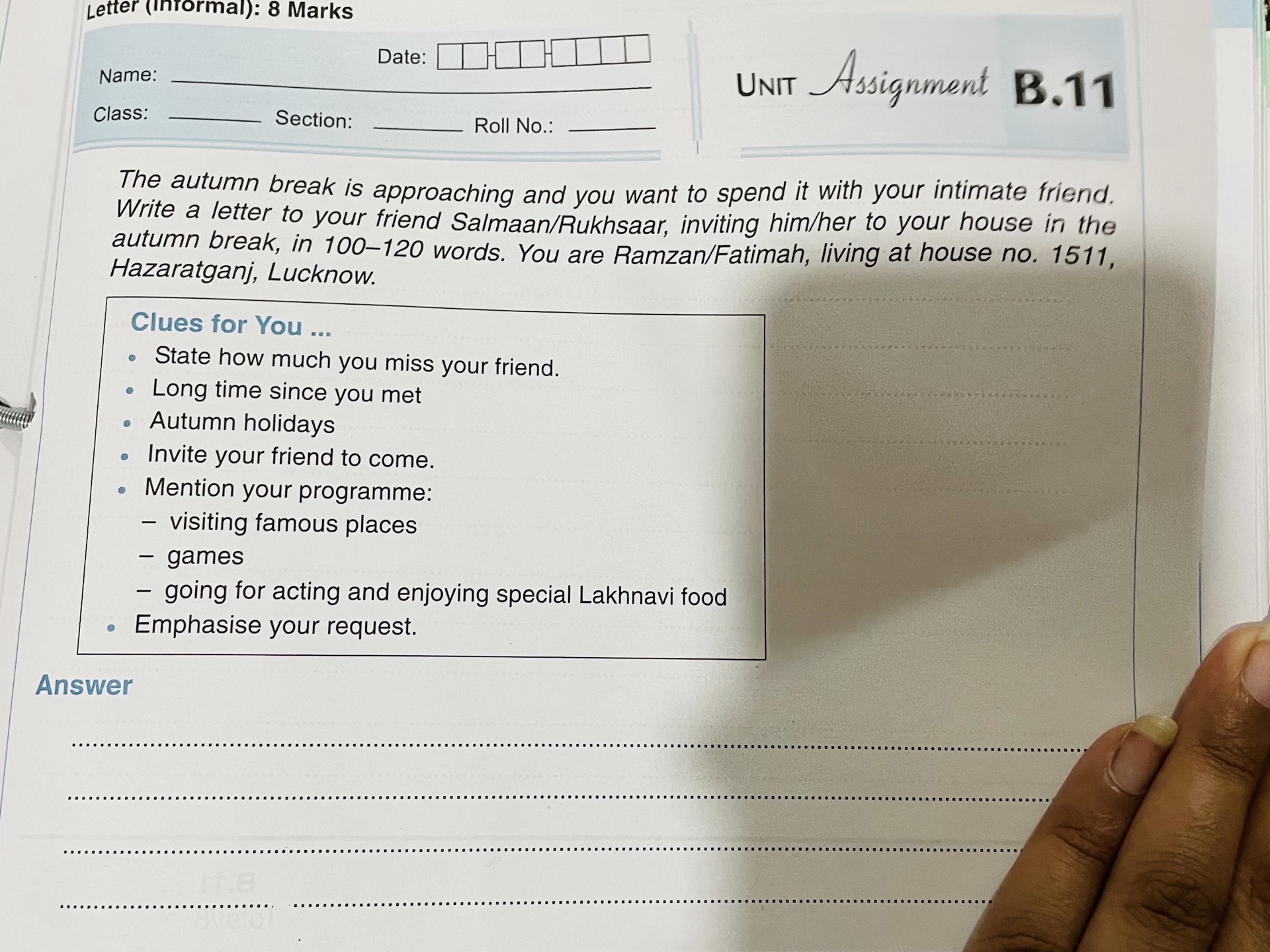 Write a letter to your friend | StudyX