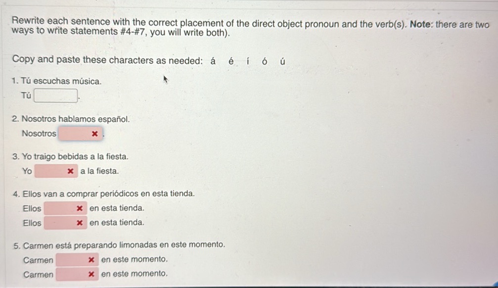 Rewrite each sentence with the correct | StudyX