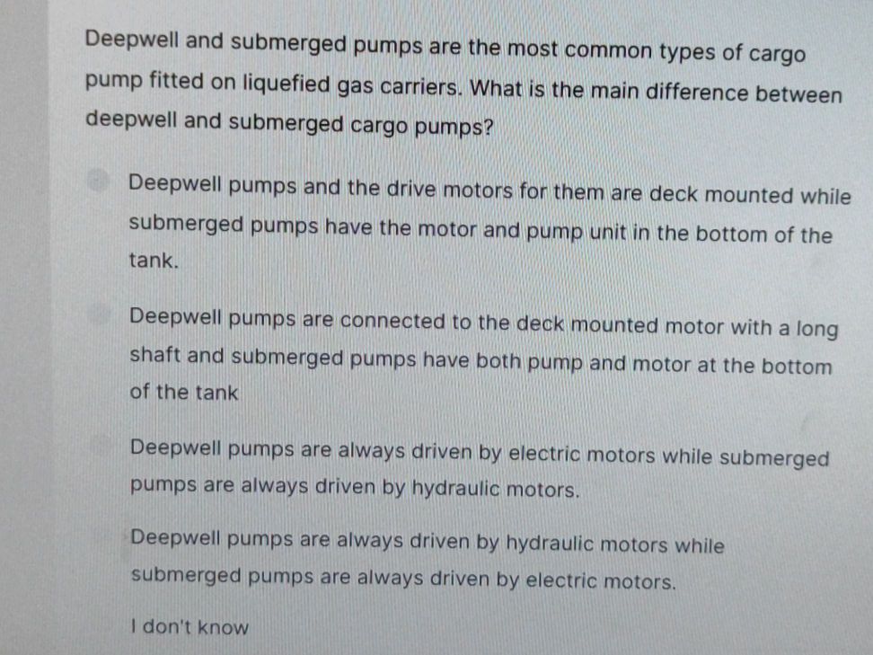 Deepwell and submerged pumps are the most | StudyX