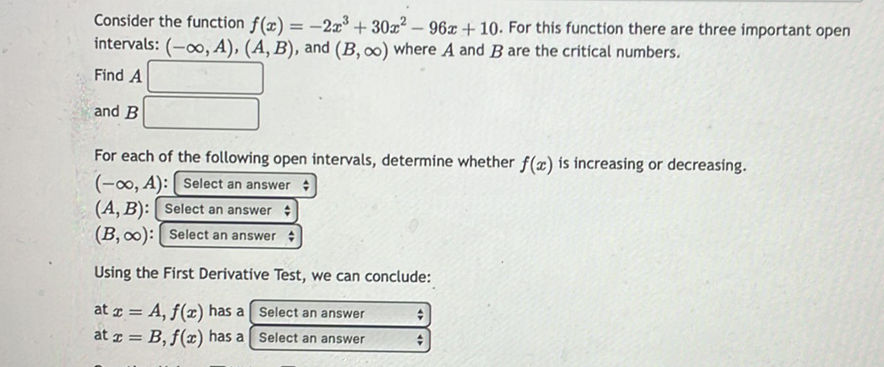 Consider the function $f(x) = -2x^3 + 30x^2 | StudyX