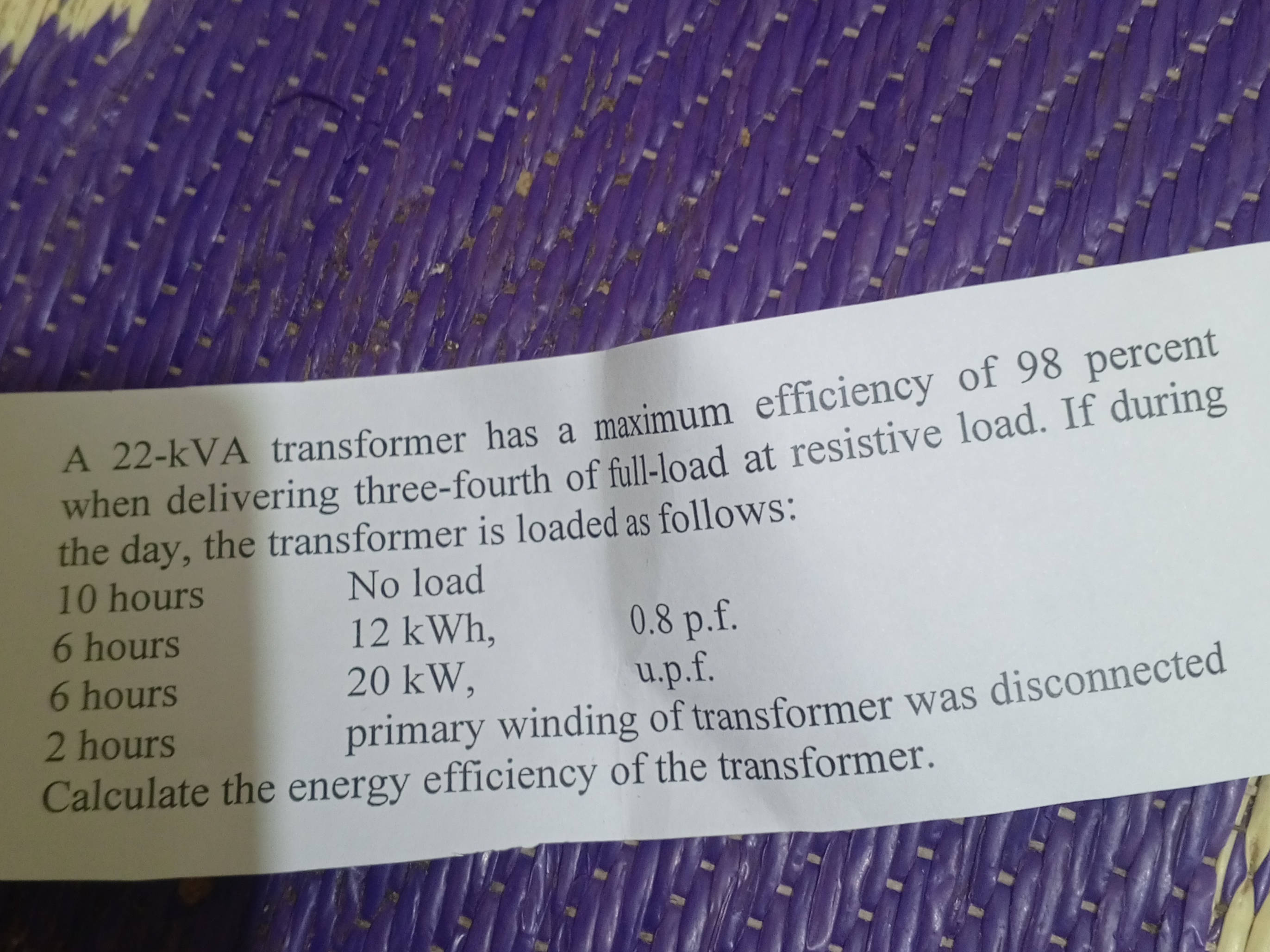 A 22-kVA transformer has a maximum | StudyX