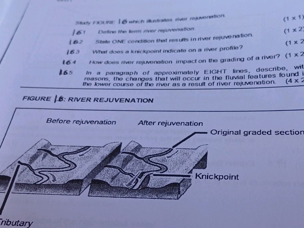 161 Define the term river rejuvenation. 162 | StudyX