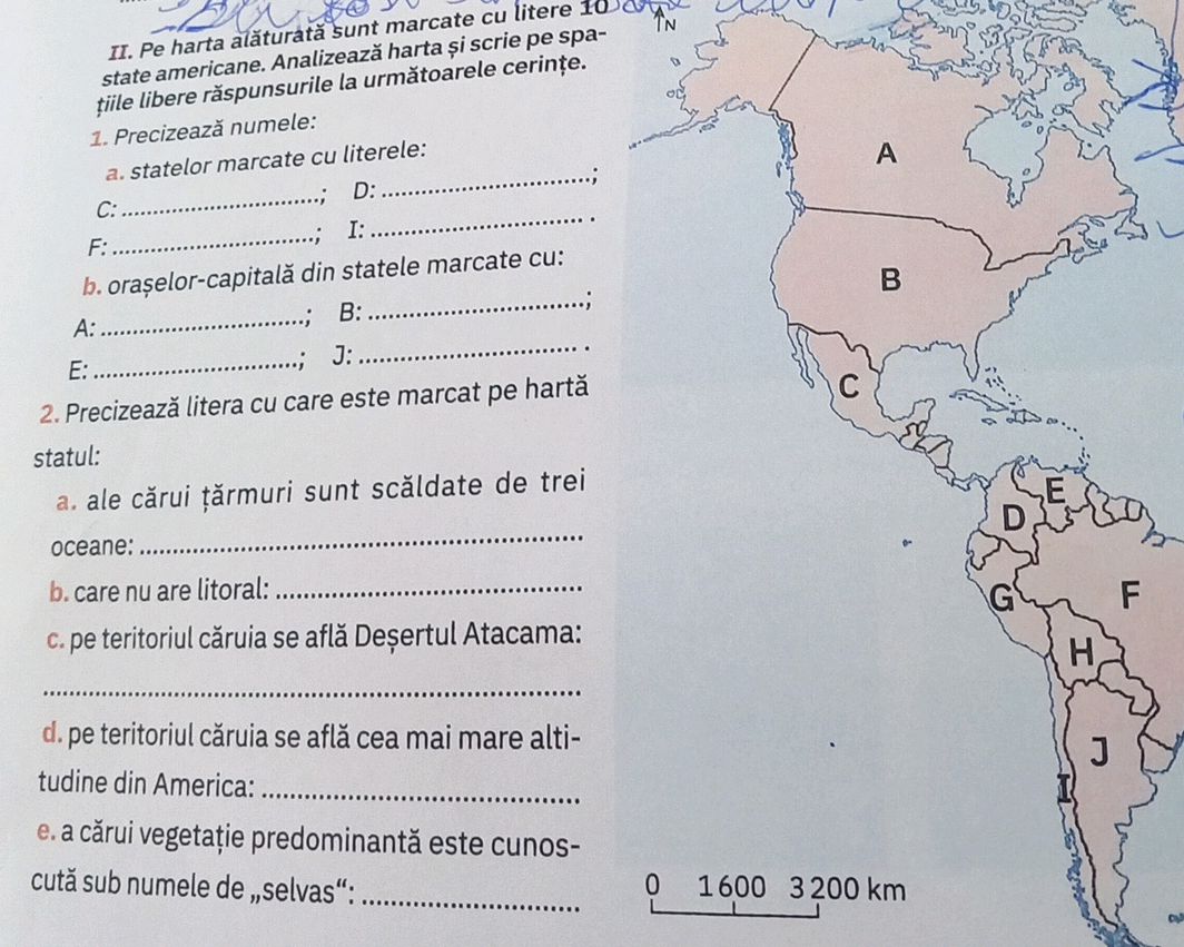 II. Pe harta alăturată sunt marcate cu | StudyX