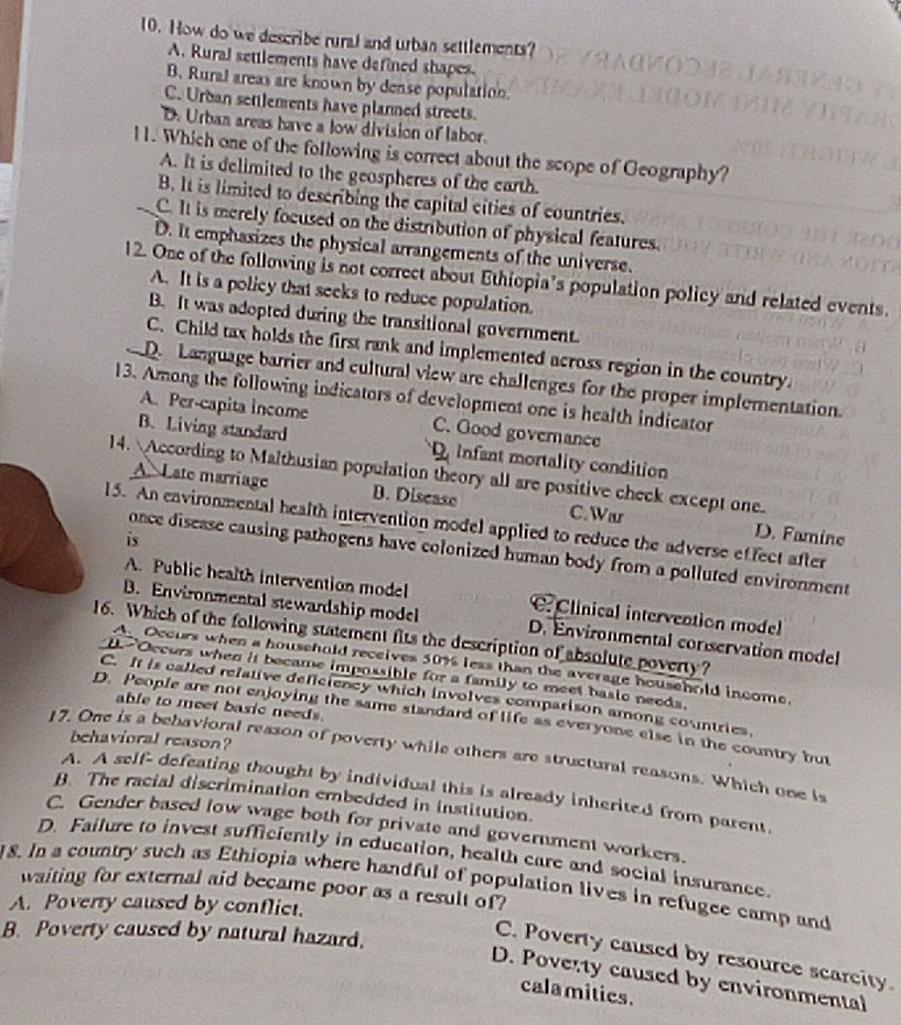 10. How do we describe rural and urban | StudyX