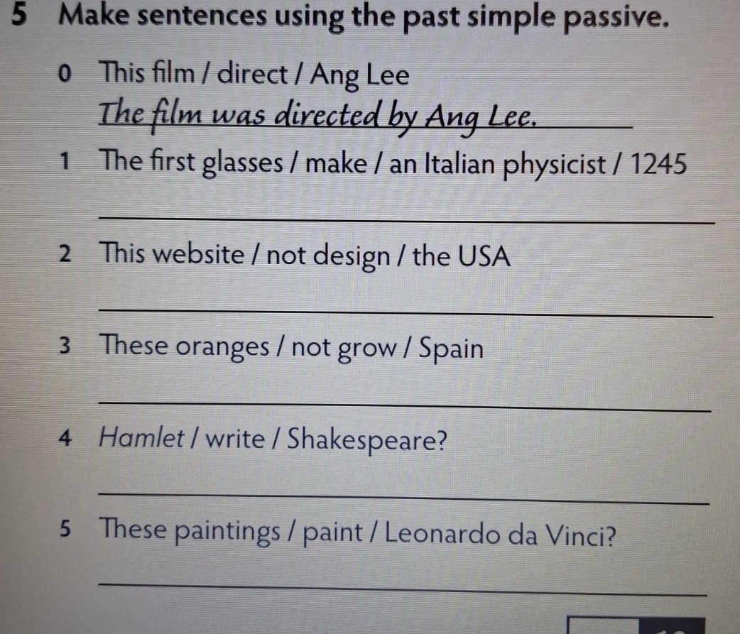 Make sentences using the past simple | StudyX