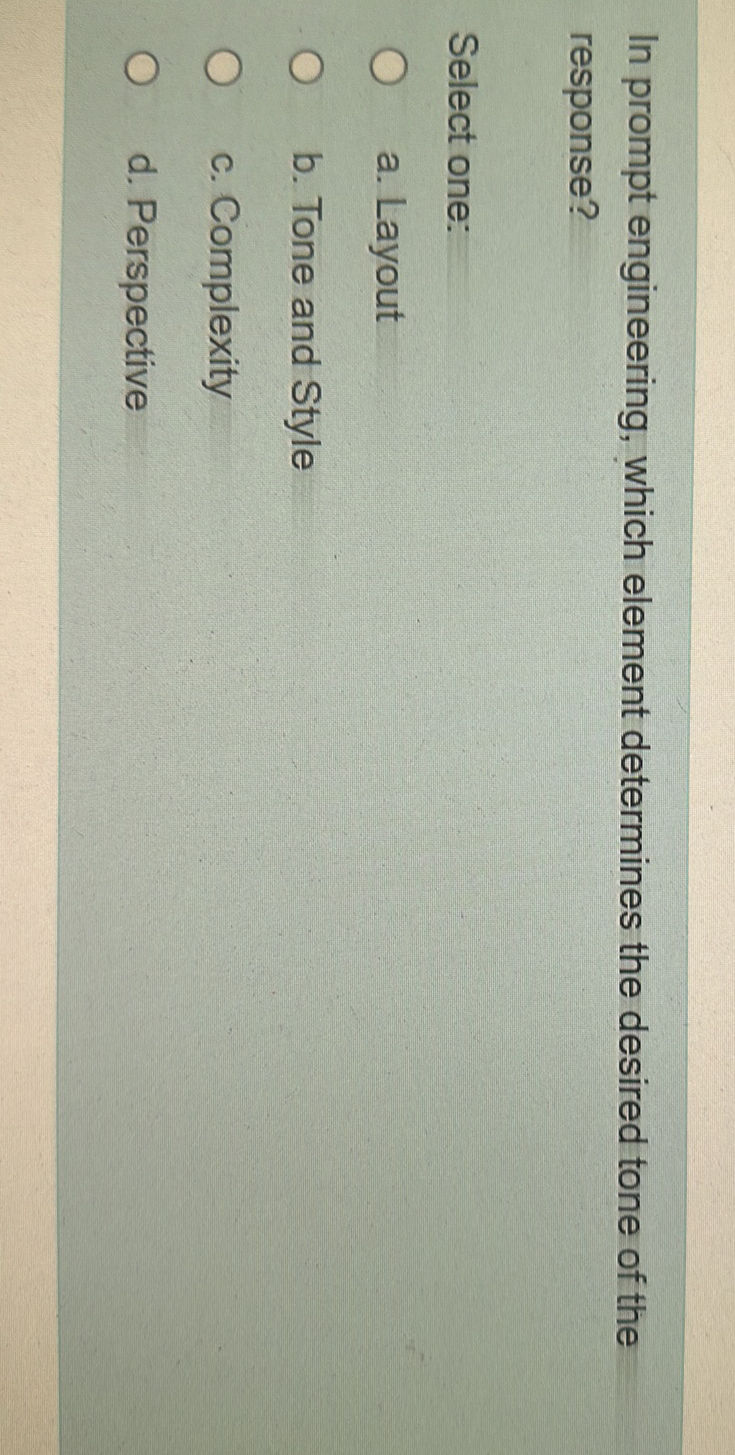 In prompt engineering, which element | StudyX