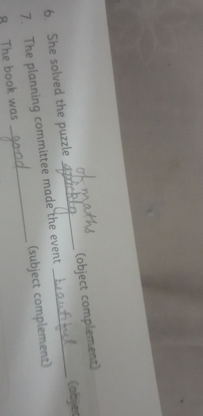 6. She solved the puzzle of maths (object | StudyX