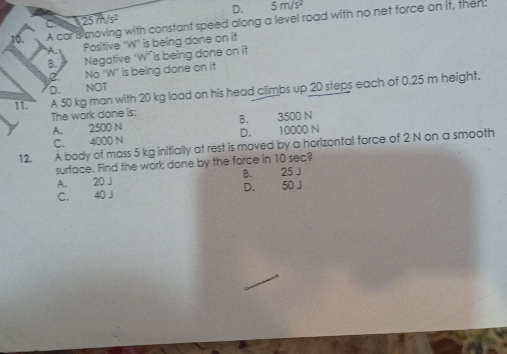 11. A 50 kg man with 20 kg load on his head | StudyX