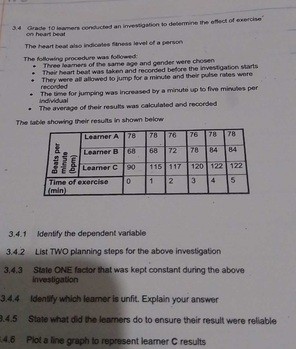3.4 Grade 10 learners conducted an | StudyX