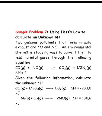 Sample Problem 7: Using Hess's Law to | StudyX