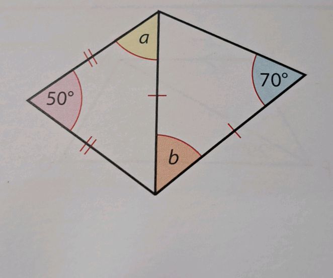 Find the values of angles *a* and *b* in the | StudyX