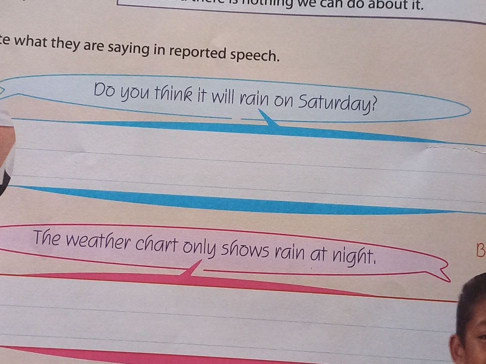 Ce what they are saying in reported speech. | StudyX