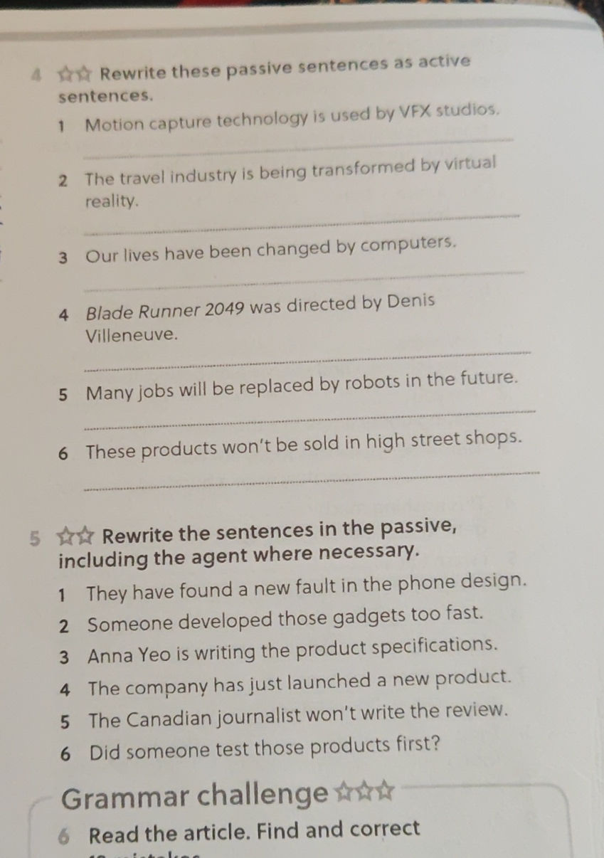 4 Rewrite these passive sentences as | StudyX