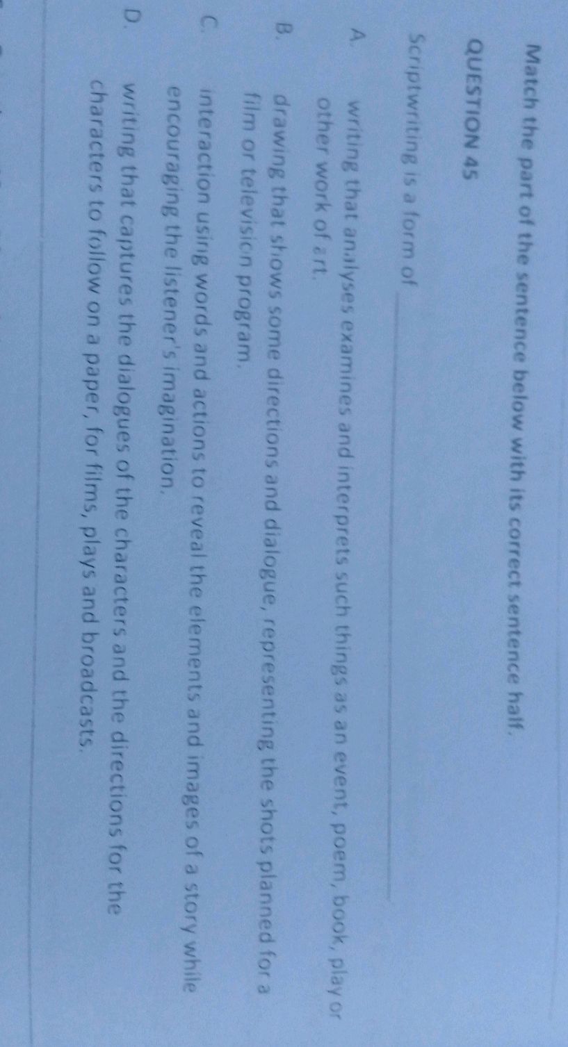 Match the part of the sentence below with | StudyX