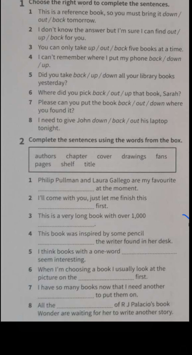 1 Choose the right word to complete the | StudyX