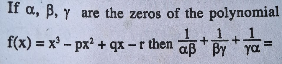 If \( , , \) are the zeros of the | StudyX